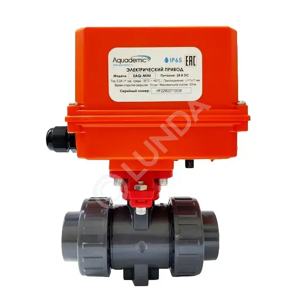 Шаровой кран CBVI30 с муфтой под клей, с электроприводом EAQ-MINI-030 ...